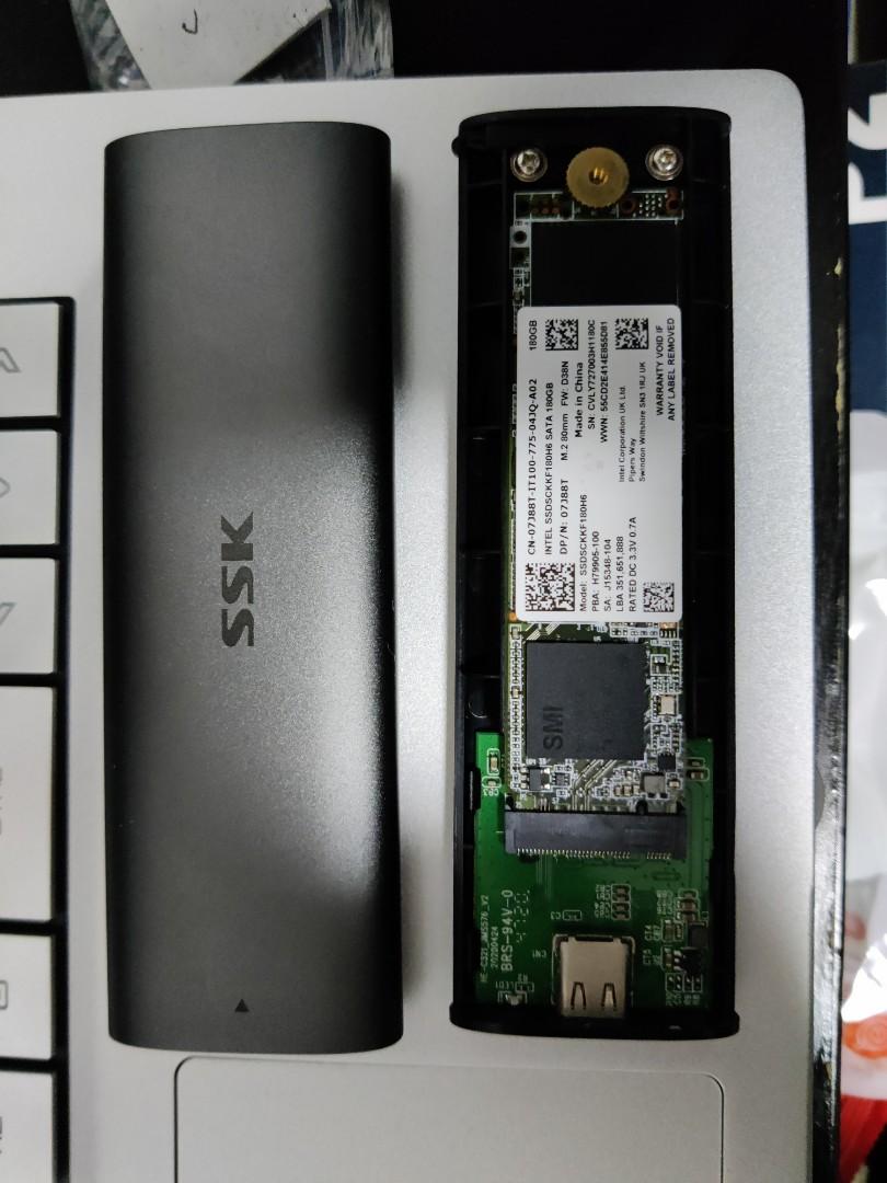 external SSD, NGFF intel 180G +SSK SSD enclosure, Computers & Tech ...