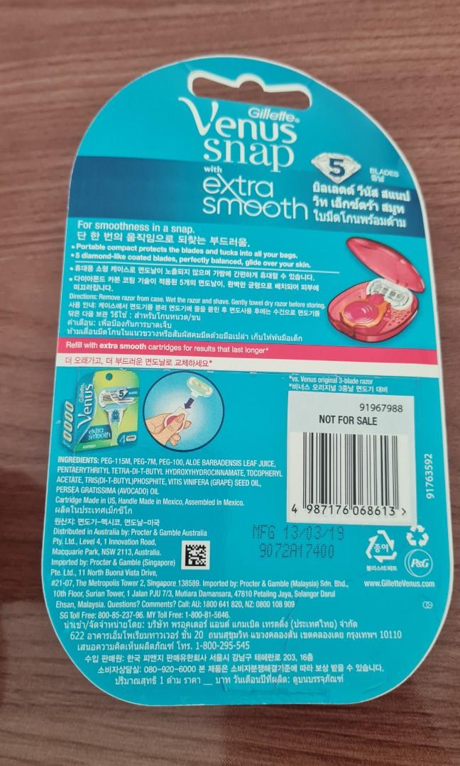 Gillette Venus Snap Shaver, Beauty & Personal Care, Bath & Body, Hair ...