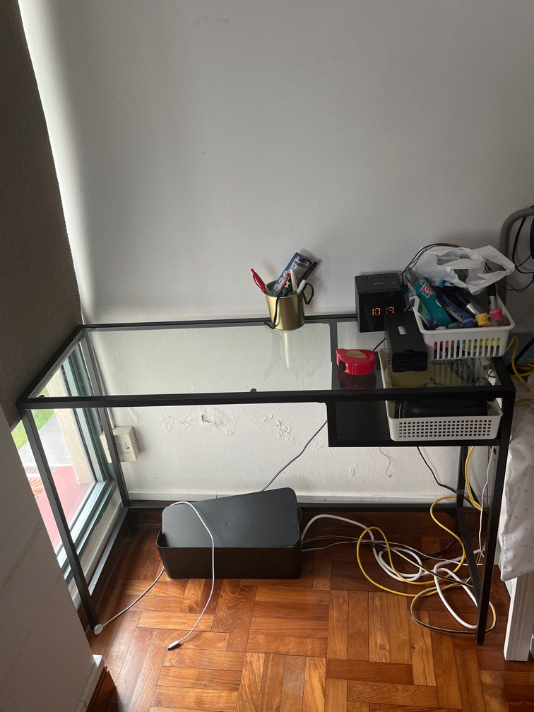 Glass Study Table, Furniture & Home Living, Furniture, Tables & Sets on ...