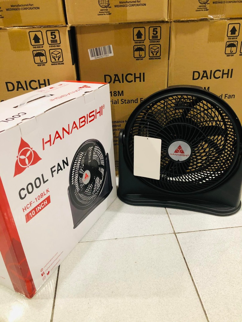 Hanabishi 10" Electric Desk Fan CoolFan Black HCF-10BLK, Furniture ...