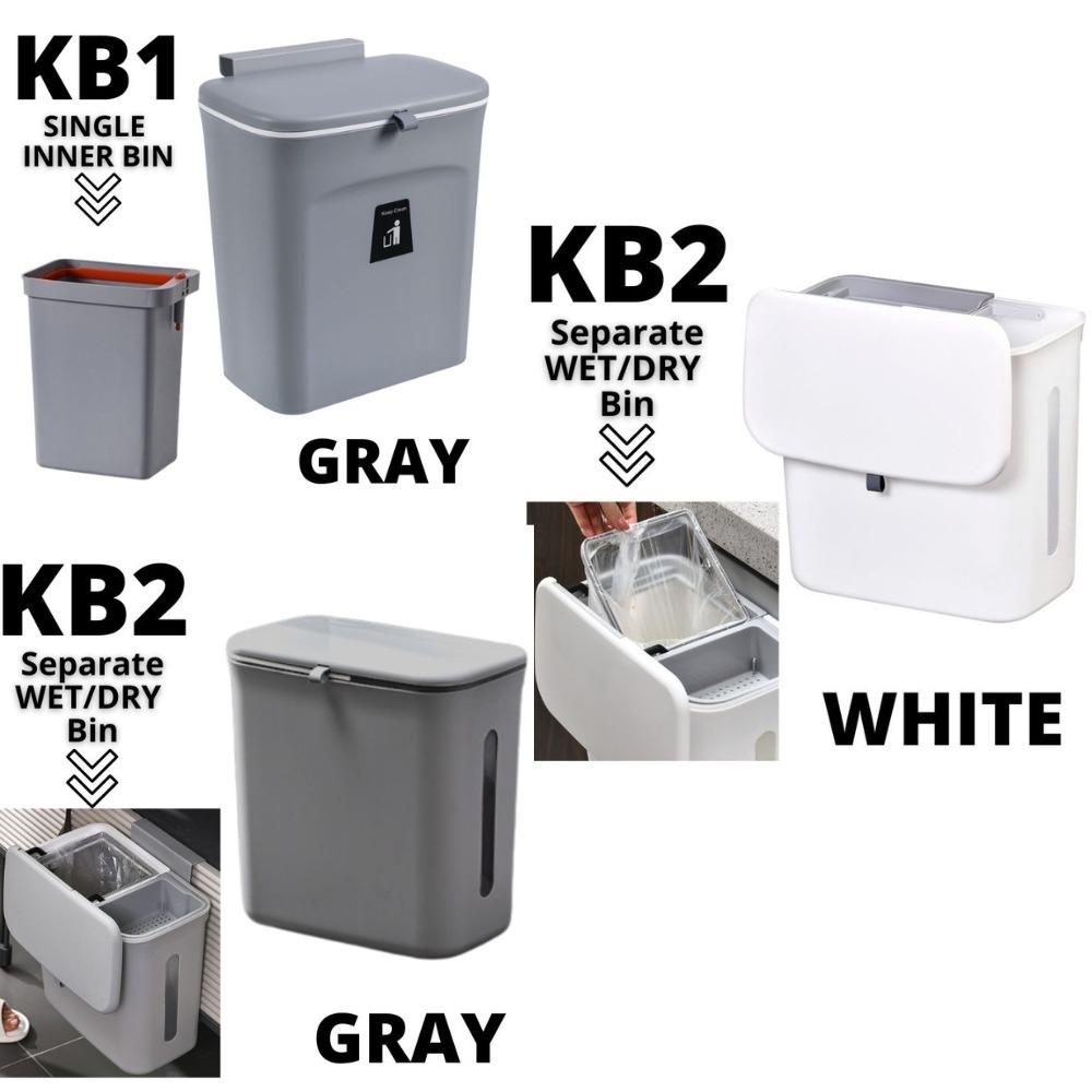 Hanging Trash dustbin for Kitchen Cabinet Door with Lid Wall Mounted ...