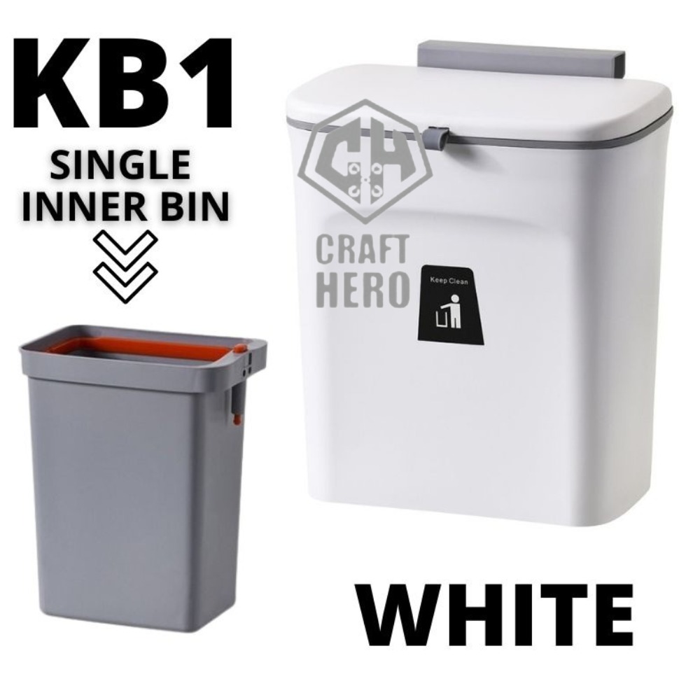 Hanging Trash dustbin for Kitchen Cabinet Door with Lid Wall Mounted ...