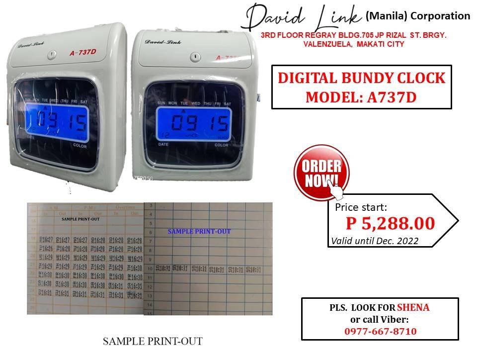 Heavy Duty LCD Bundy Clock Time Recorder A737D + 1 YEAR WARRANTY ...