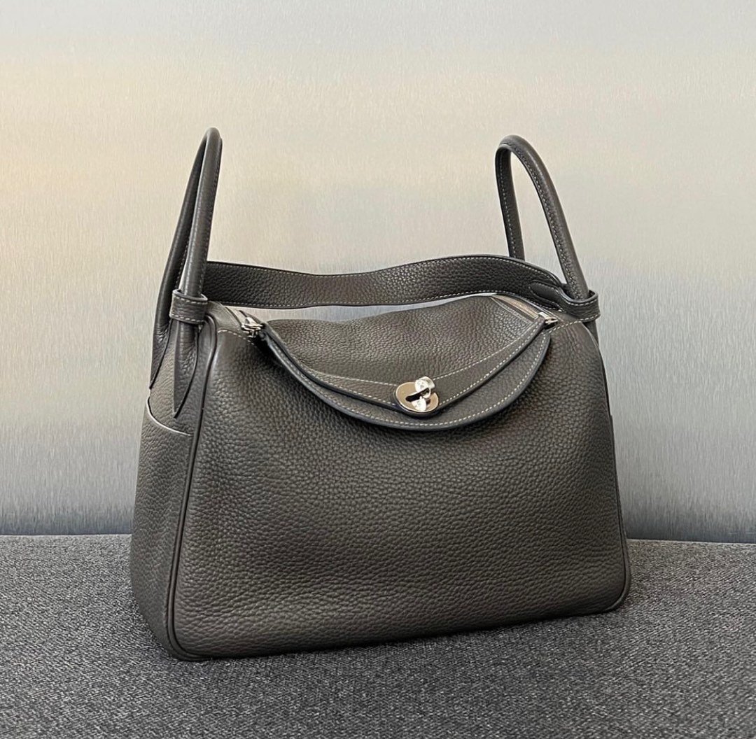 Hermes Lindy 30 Graphite Clemence Phw, Luxury, Bags & Wallets on Carousell