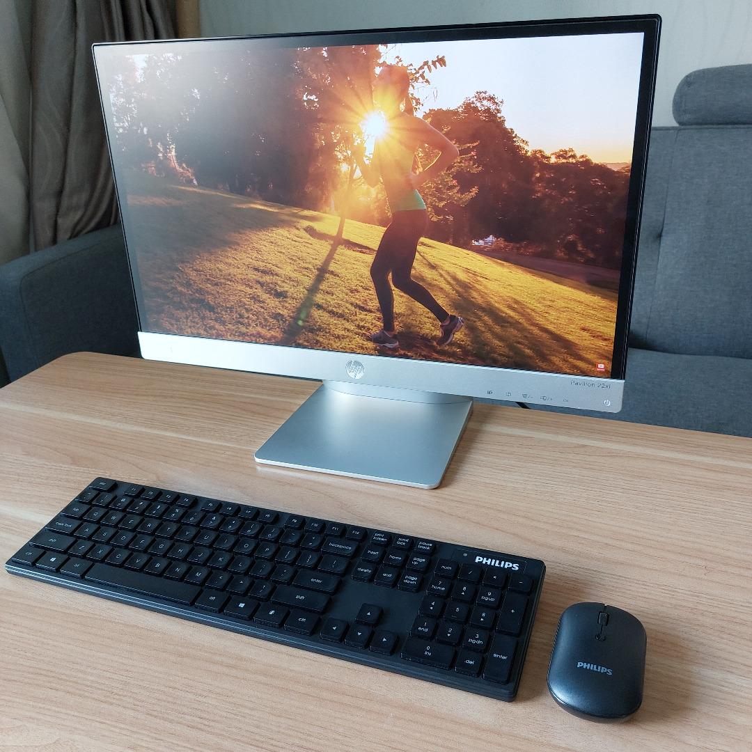HP Pavilion 22xi IPS LED Backlit Monitor + Wireless Philips Keyboard ...
