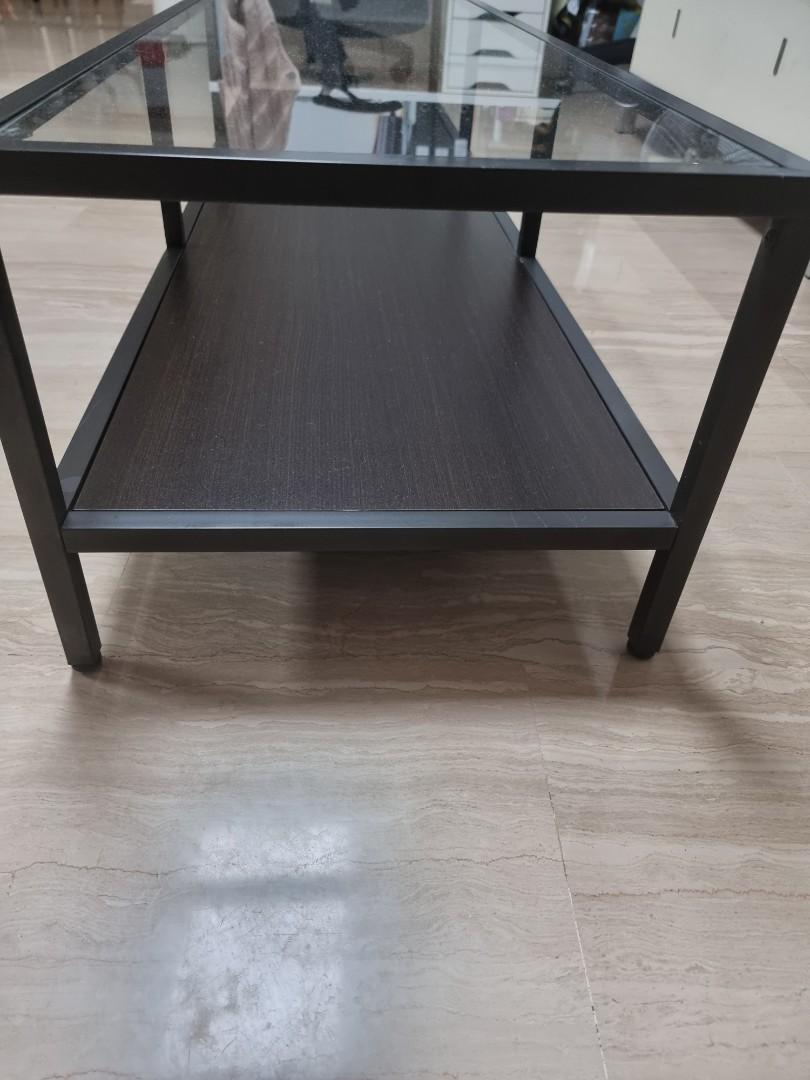 IKEA long glass coffee table, Furniture & Home Living, Furniture ...