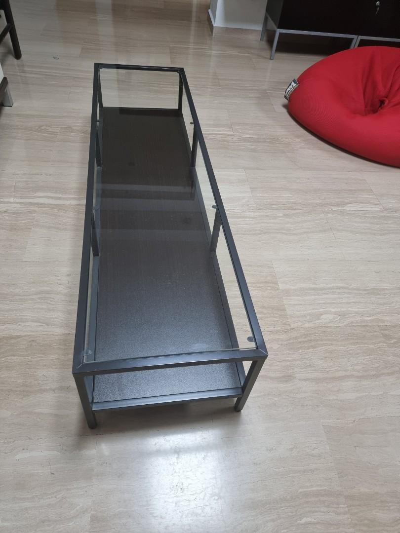 IKEA long glass coffee table, Furniture & Home Living, Furniture ...