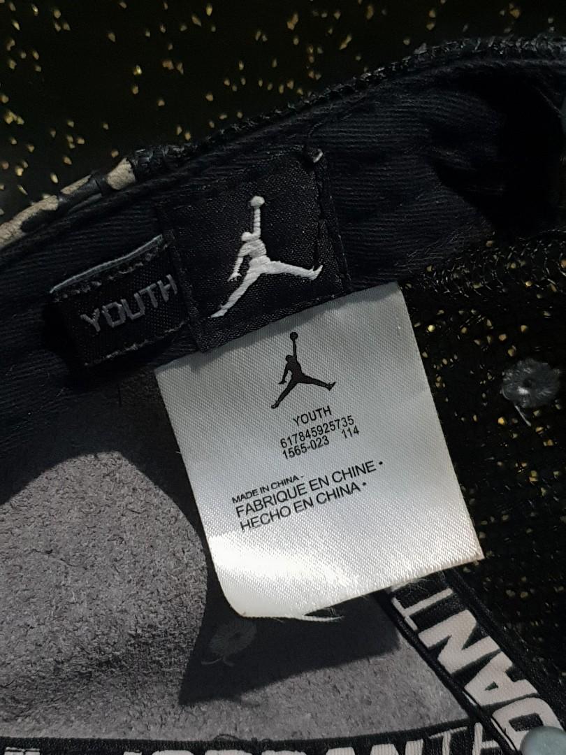 Kids nike air jordan cap snapback black cements grey elephant print bc3 ...