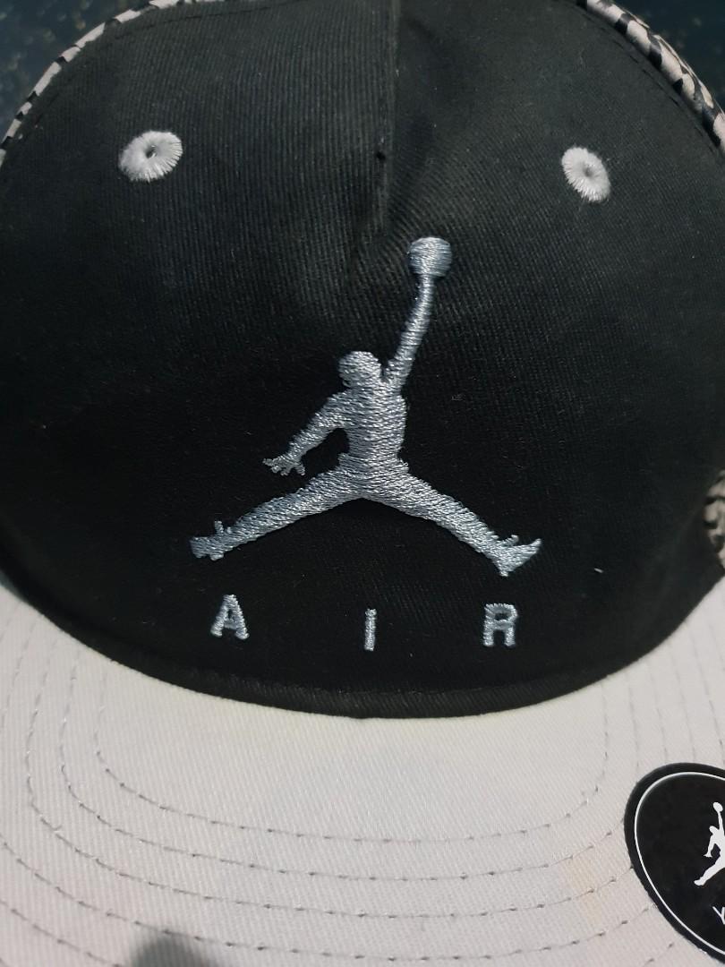 Kids nike air jordan cap snapback black cements grey elephant print bc3 ...