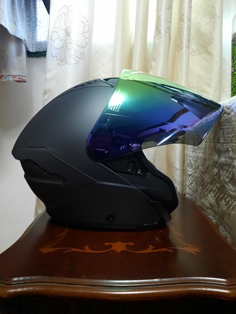 KYT NFJ 'Matte Black', Motorcycles, Motorcycle Apparel on Carousell