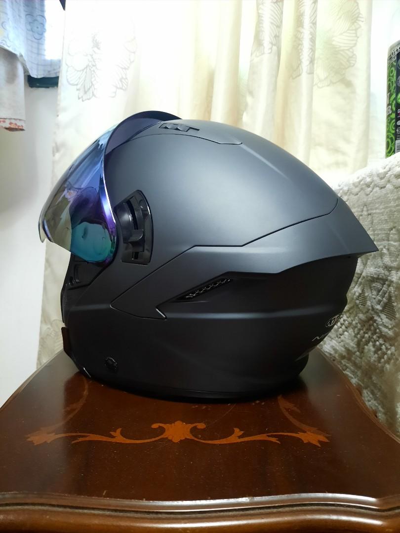 KYT NFJ 'Matte Black', Motorcycles, Motorcycle Apparel on Carousell