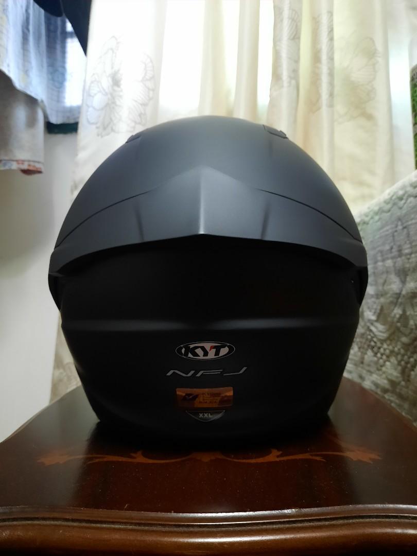 KYT NFJ 'Matte Black', Motorcycles, Motorcycle Apparel on Carousell