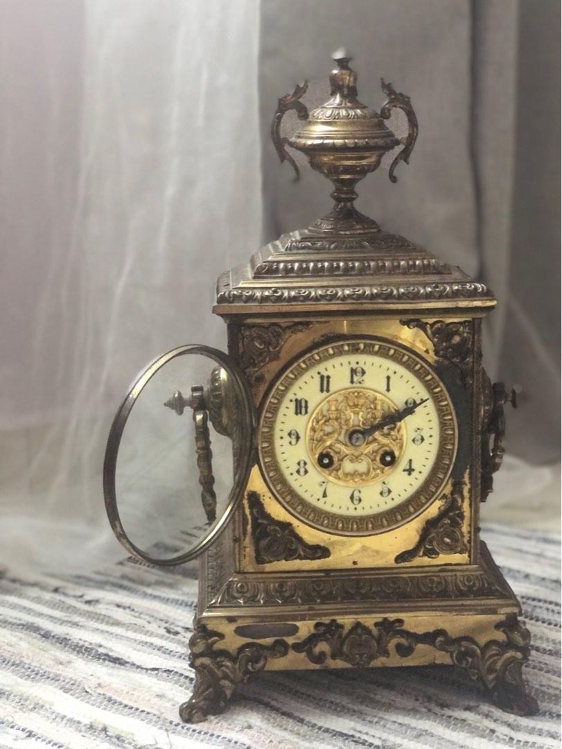 Late 1800s Japy Freres Antique French Brass Table Clock, Hobbies & Toys ...