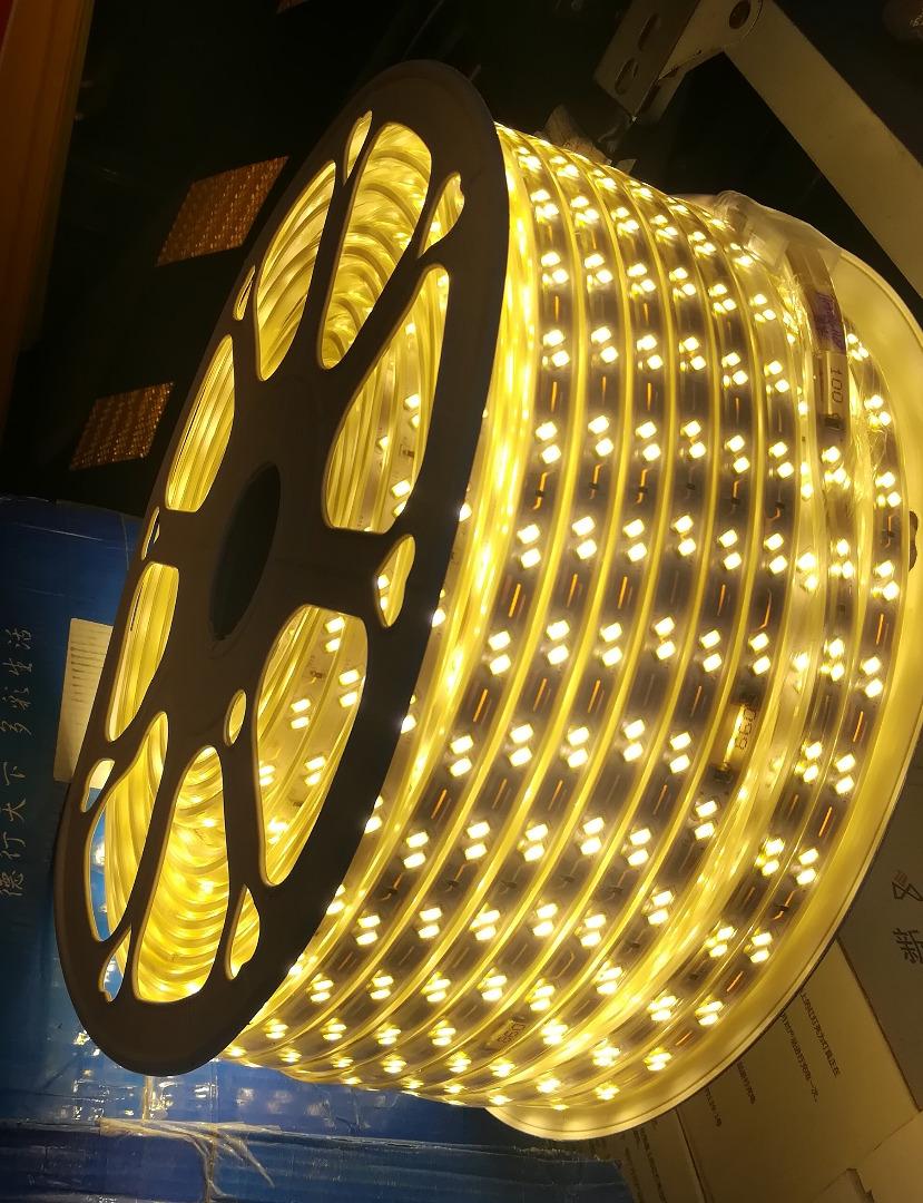 LED Strip Light 220V 5730 Double Row Waterproof LED Strip Light Warm white, Furniture & Home ...