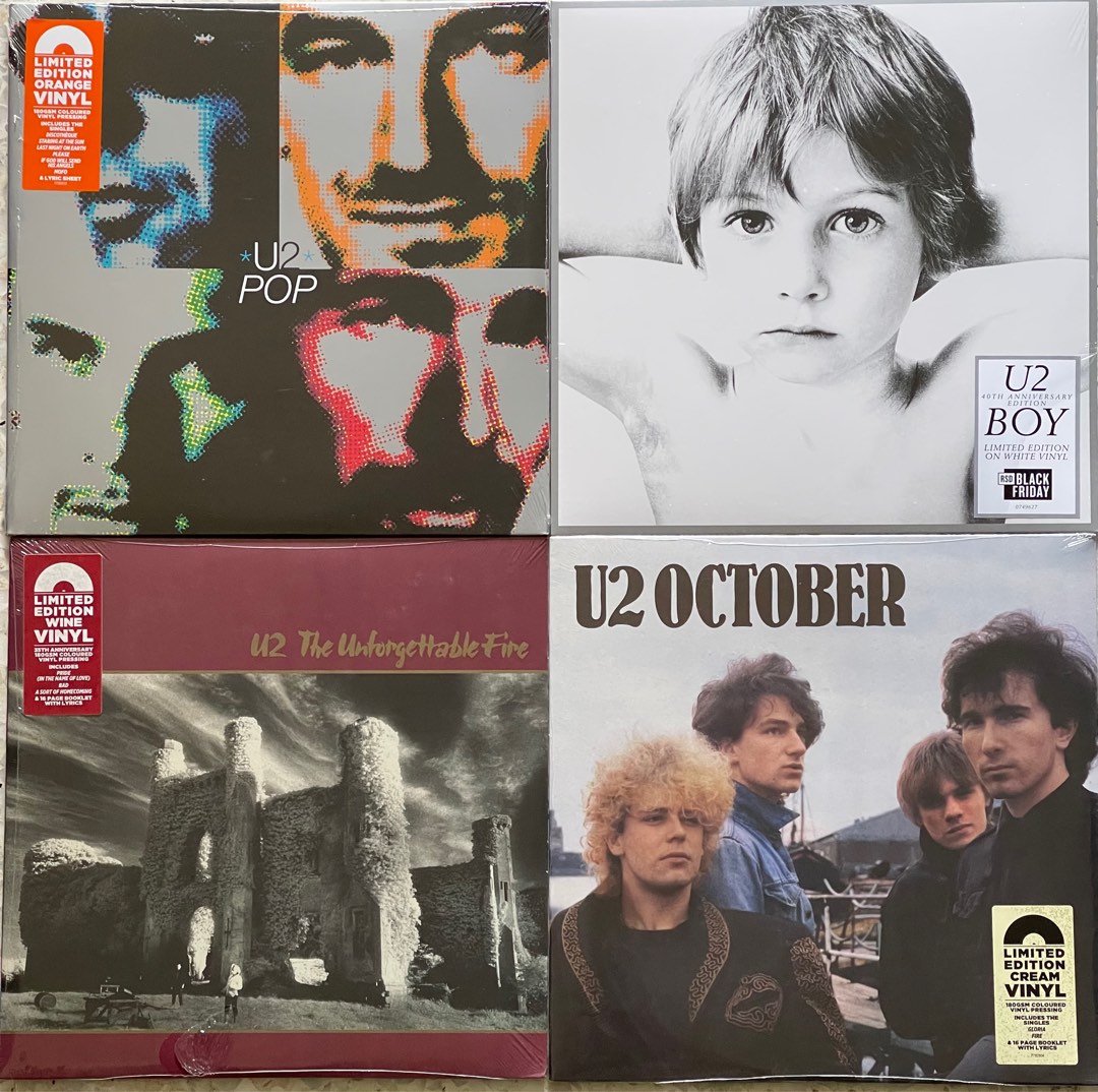 Limited edition U2 colored vinyls - Boy, October, Pop, The ...