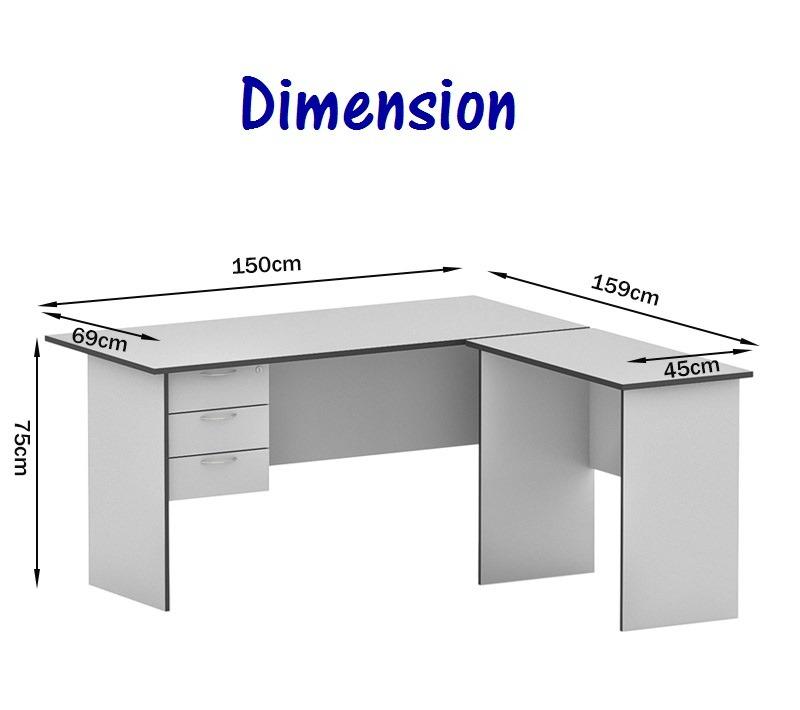L-Shaped Table with Drawers Home Office Work Study Desk, Furniture ...