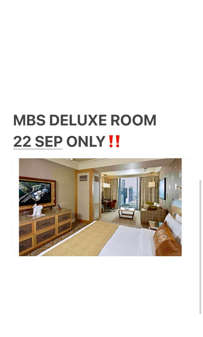 MBS DELUXE ROOM 22/09 only!, Tickets & Vouchers, Local Attractions ...