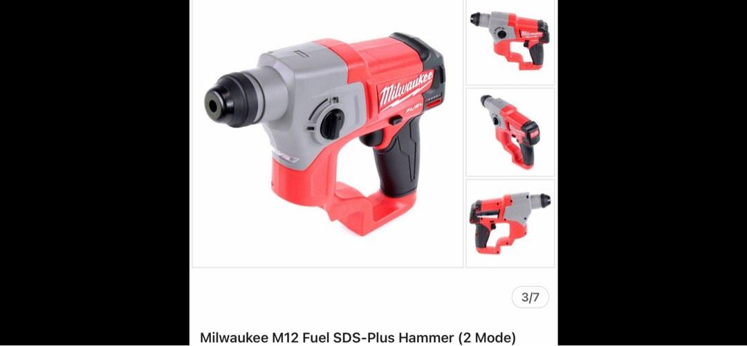 Milwaukee M12 Fuel SDS-Plus Hammer (2 Mode), Furniture & Home Living, Home Improvement ...