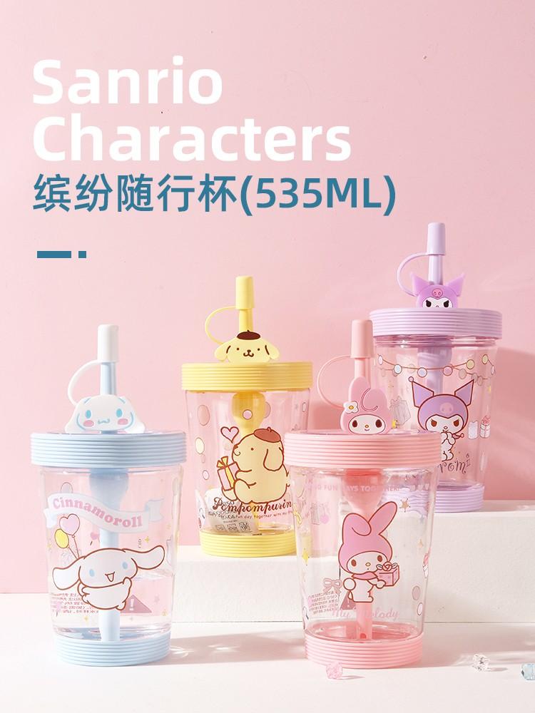 Miniso cute Sanrio bottle with straw, Furniture & Home Living ...
