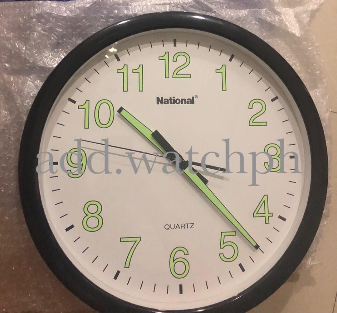 National 14” Wall Clock (Silver/Gold/Blue/Red/Black), Furniture & Home ...
