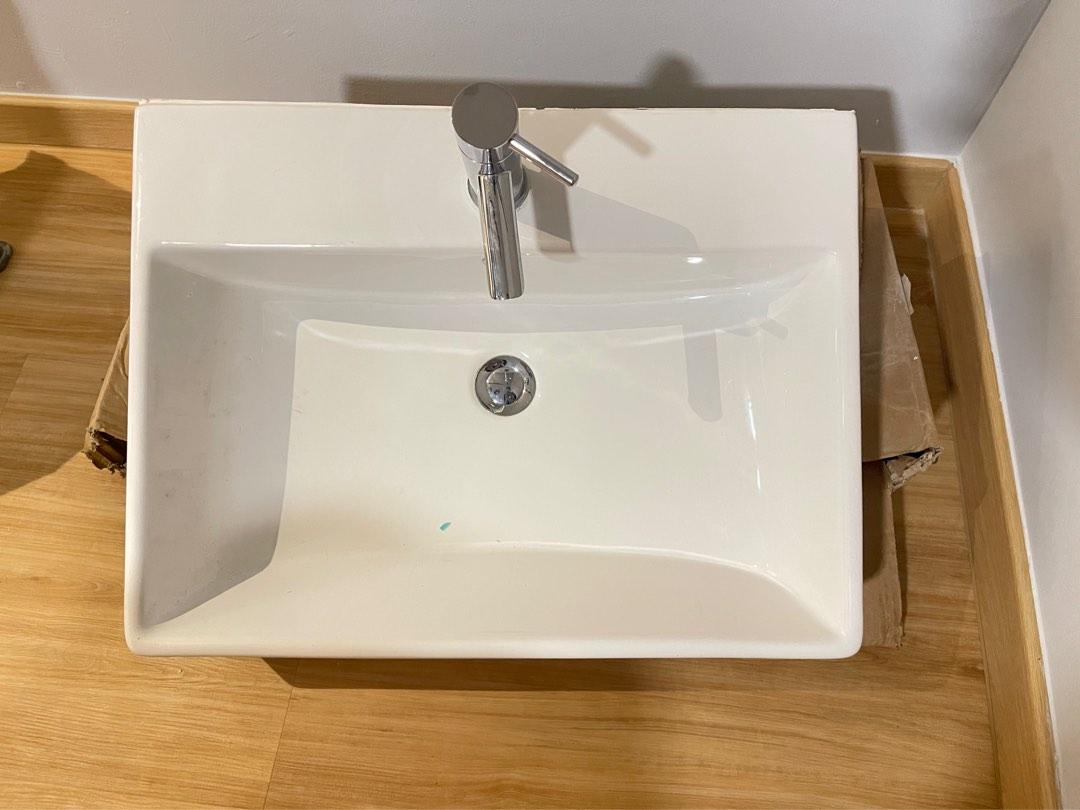 New BTO Toilet Sink With Tap, Furniture & Home Living, Bathroom ...