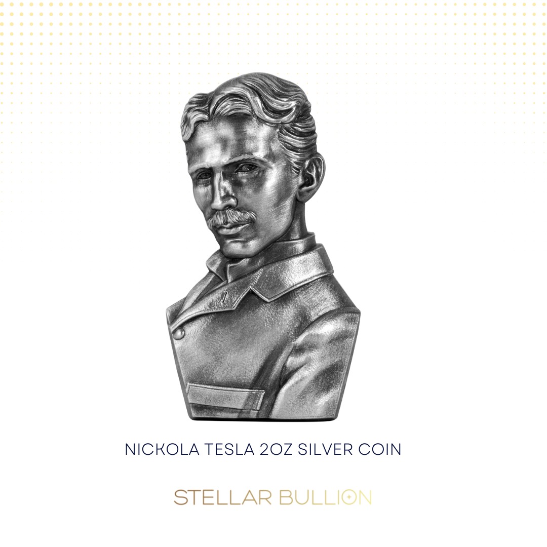 NIKOLA TESLA 2 OZ SILVER COIN, Hobbies & Toys, Memorabilia ...
