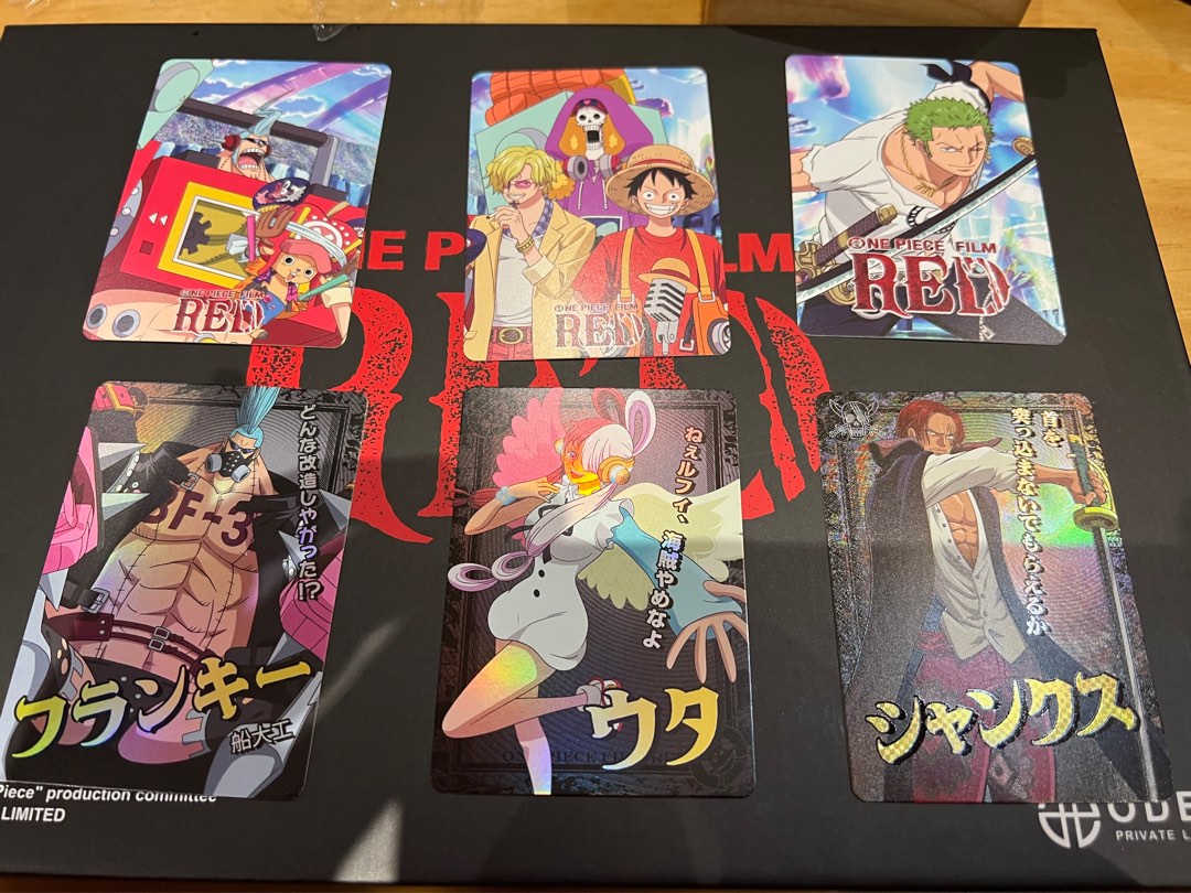 One piece film red cards collection UTA ShANK FRANKY!, Hobbies & Toys ...