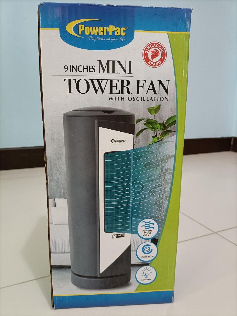 PowerPac 9 inch Mini Tower Fan, Furniture & Home Living, Lighting ...