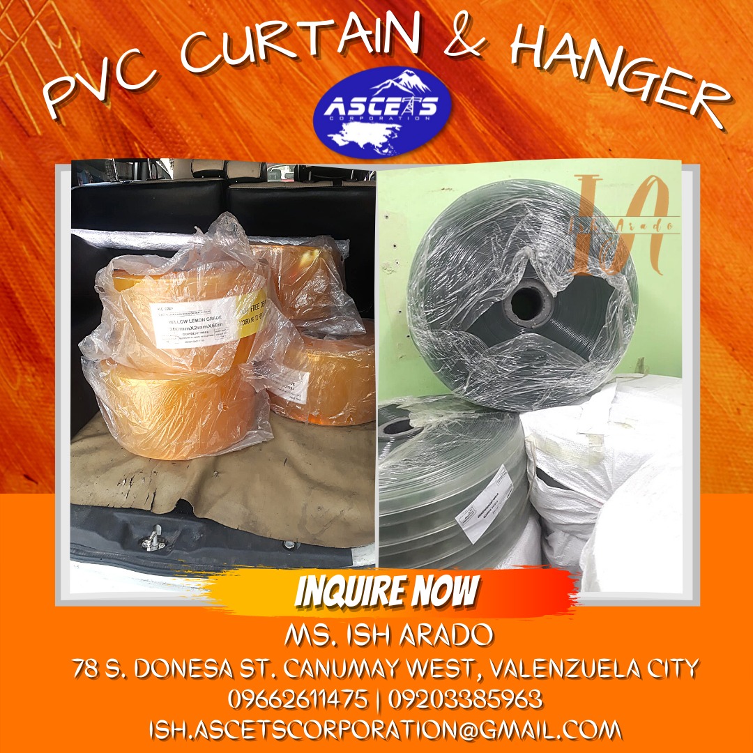 pvc curtain roll and hanger, Furniture & Home Living, Home Decor ...