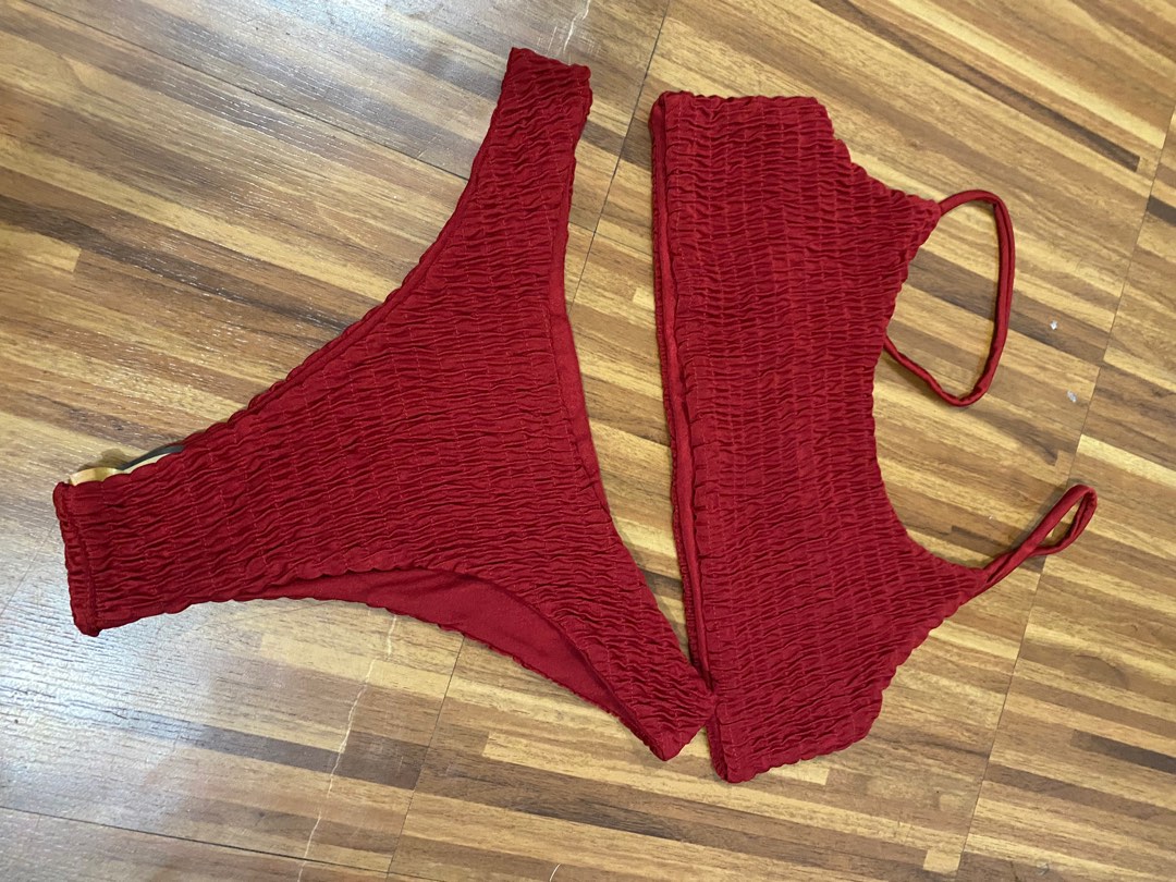 Red bikini, Women's Fashion, Swimwear, Bikinis & Swimsuits on Carousell