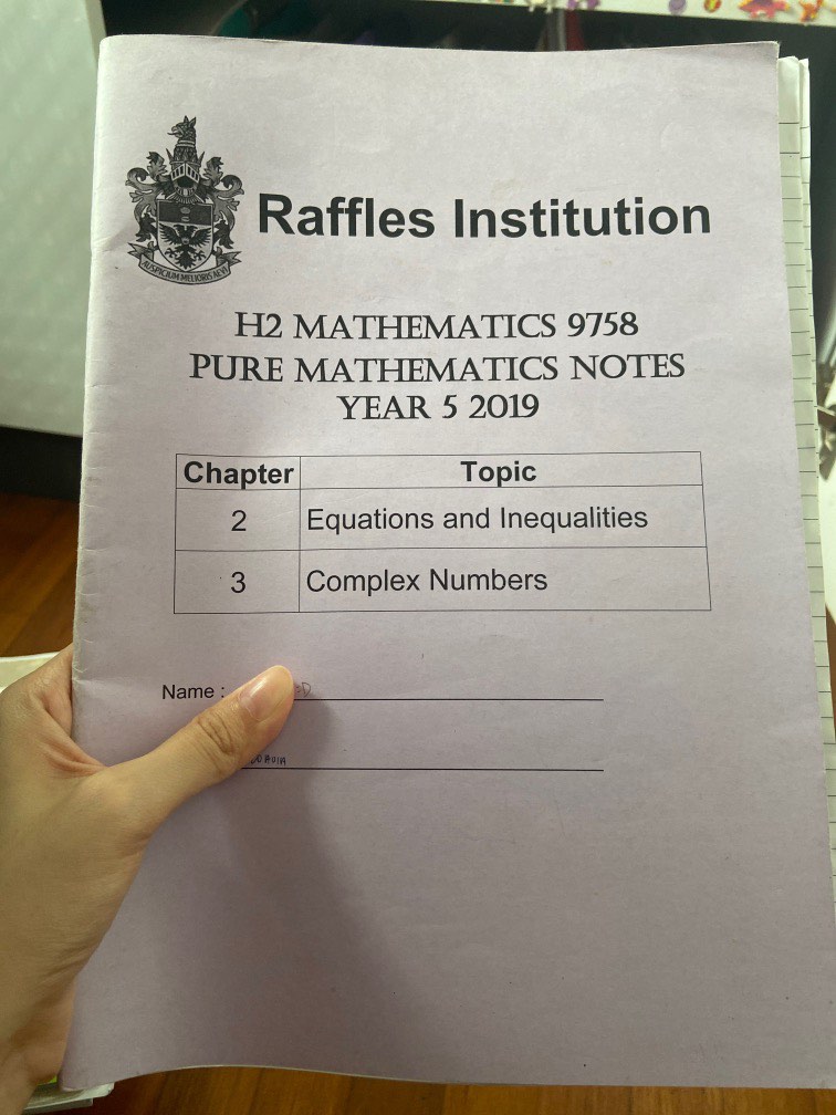 RI 2019-2020 H2 Math and Lecture Notes, Hobbies & Toys, Books ...