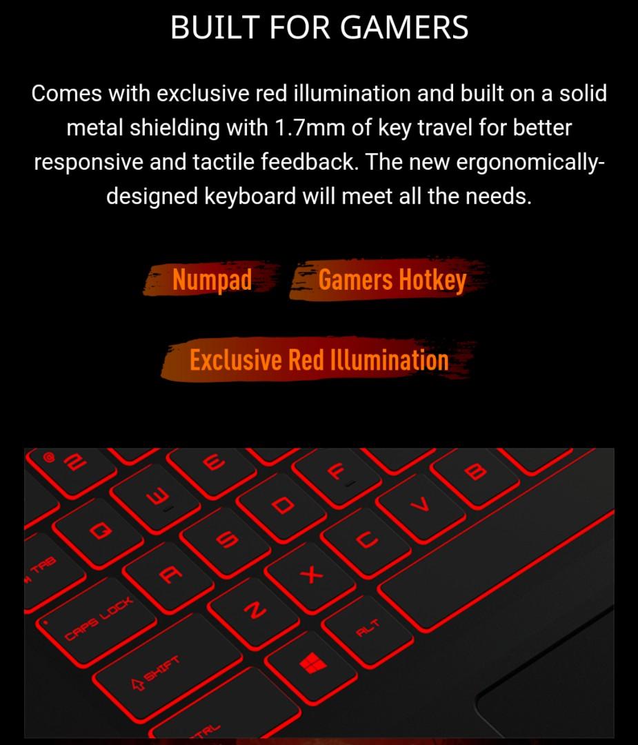 RTX3060 MSI GF66 Katana Gaming laptop i7-11th Gen processor Red backlit ...