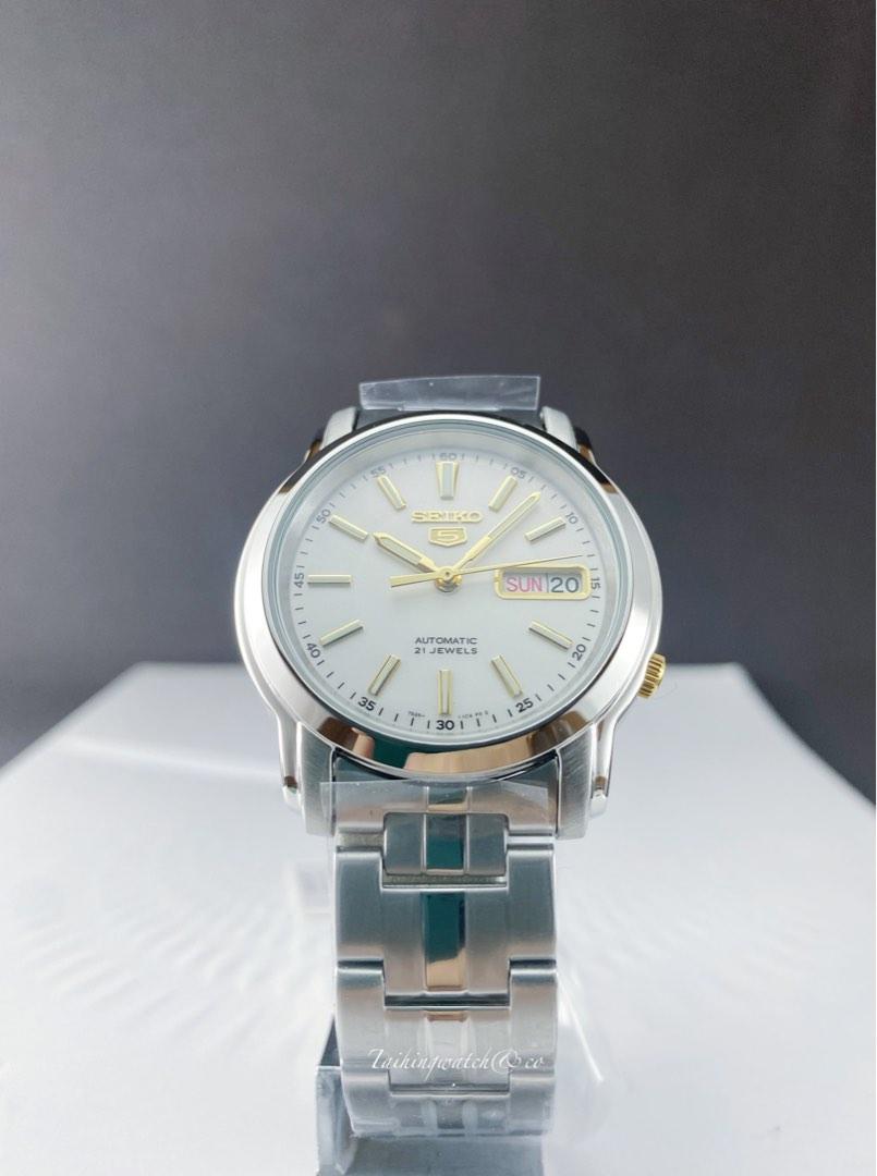 Seiko 5 automatic white dial, Men's Fashion, Watches & Accessories ...
