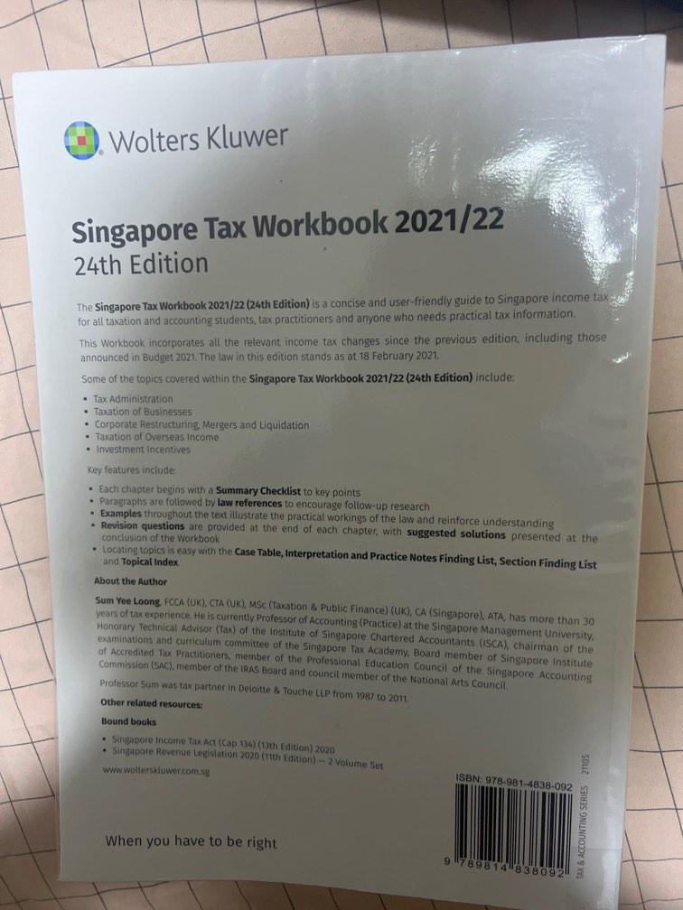 Singapore Tax Workbook 2021/2022, Hobbies & Toys, Books & Magazines ...