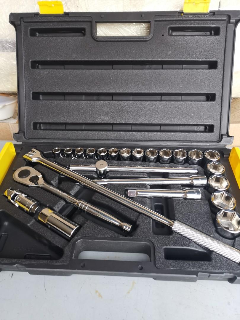 STANLEY 1/2"X25 SOCKET SET, Furniture & Home Living, Home Improvement ...