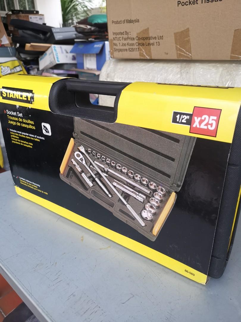 STANLEY 1/2"X25 SOCKET SET, Furniture & Home Living, Home Improvement ...