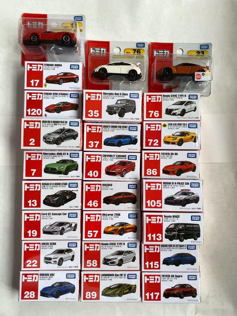 Tomica Toyota Subaru Ferrari Mercedes Ford Volvo Bugatti Mazda Mclaren ...