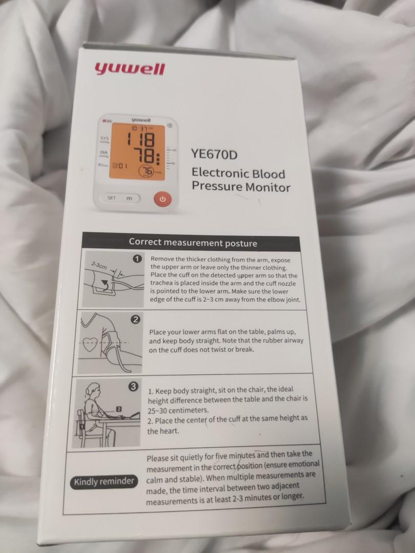 Yuwell Blood Pressure Monitor YE670D, Health & Nutrition, Health ...