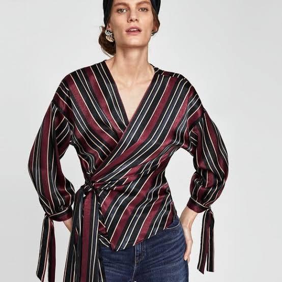 ZARA wrap around top, Women's Fashion, Tops, Others Tops on Carousell