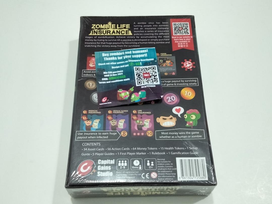Zombielife Insurance Board Game, Hobbies & Toys, Toys & Games on Carousell