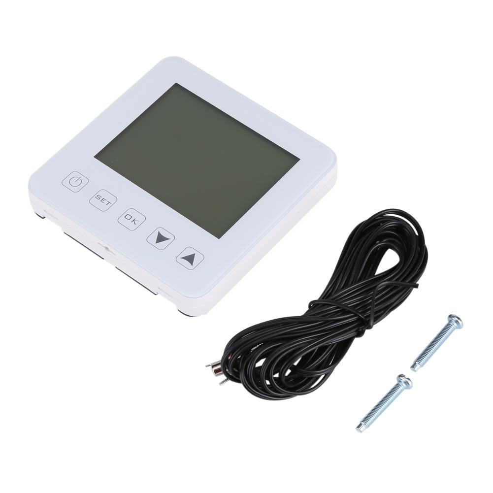 1321) WALFRONT 16A Programmable LCD Screen Electric Heating Thermostat ...