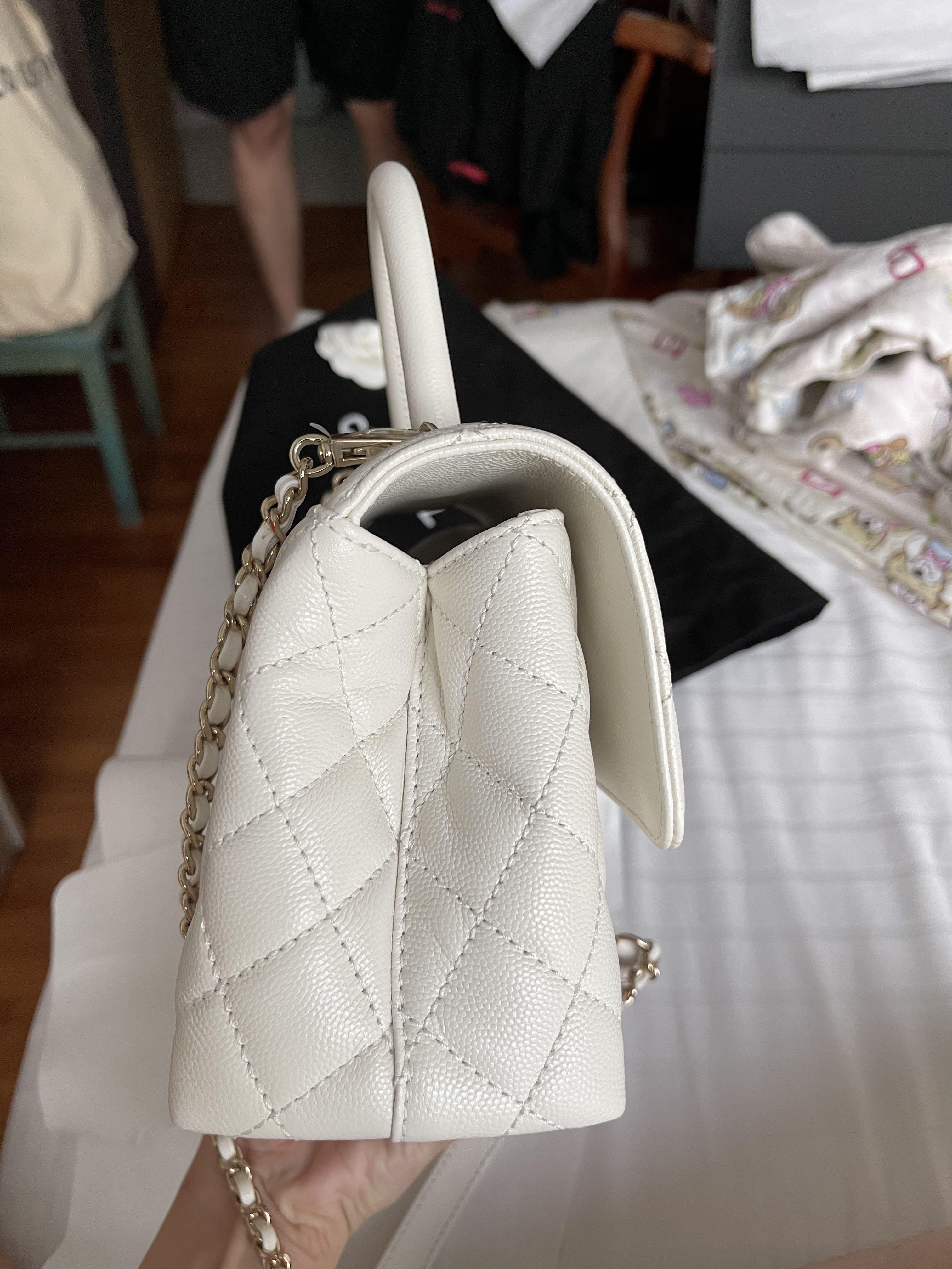 21A Chanel Coco Handle white, Luxury, Bags & Wallets on Carousell