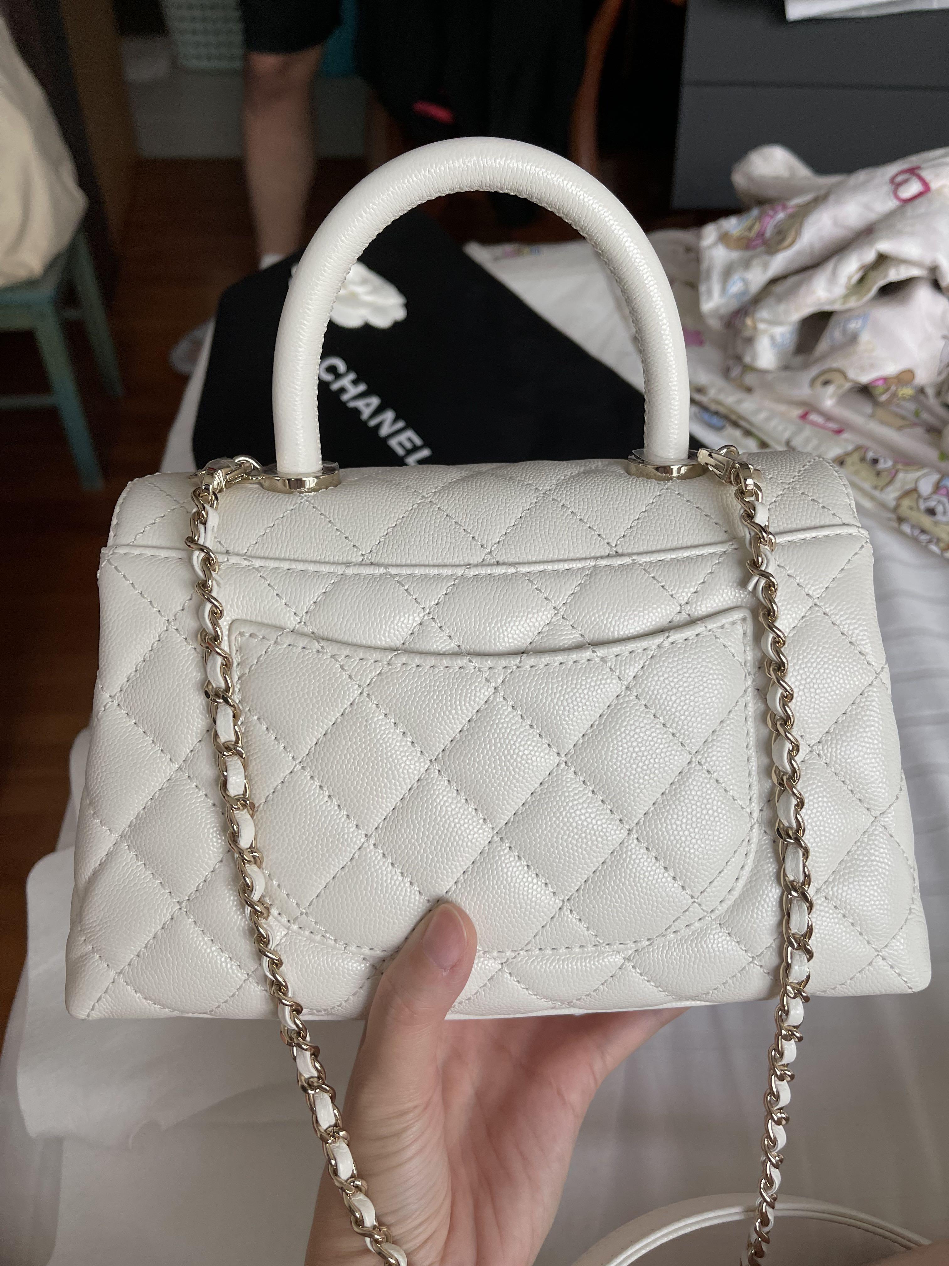 21A Chanel Coco Handle white, Luxury, Bags & Wallets on Carousell