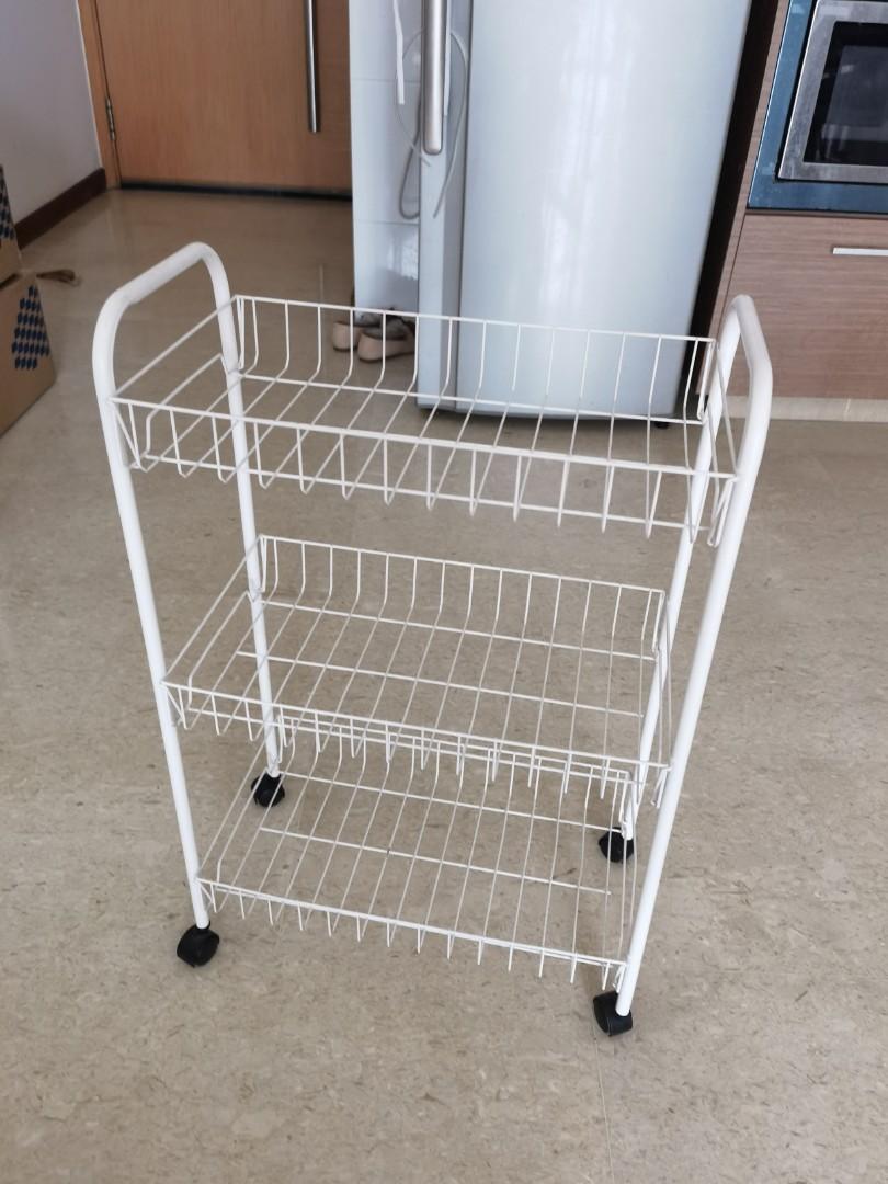3 tier multifunction trolley/rack with wheels, Furniture & Home Living ...