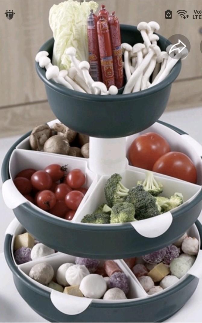 3 tier rotation food tray for steam boat, TV & Home Appliances, Kitchen ...