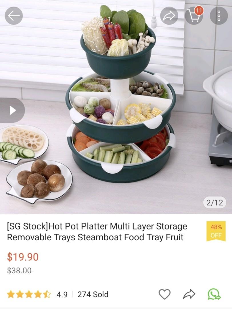 3 tier rotation food tray for steam boat, TV & Home Appliances, Kitchen ...