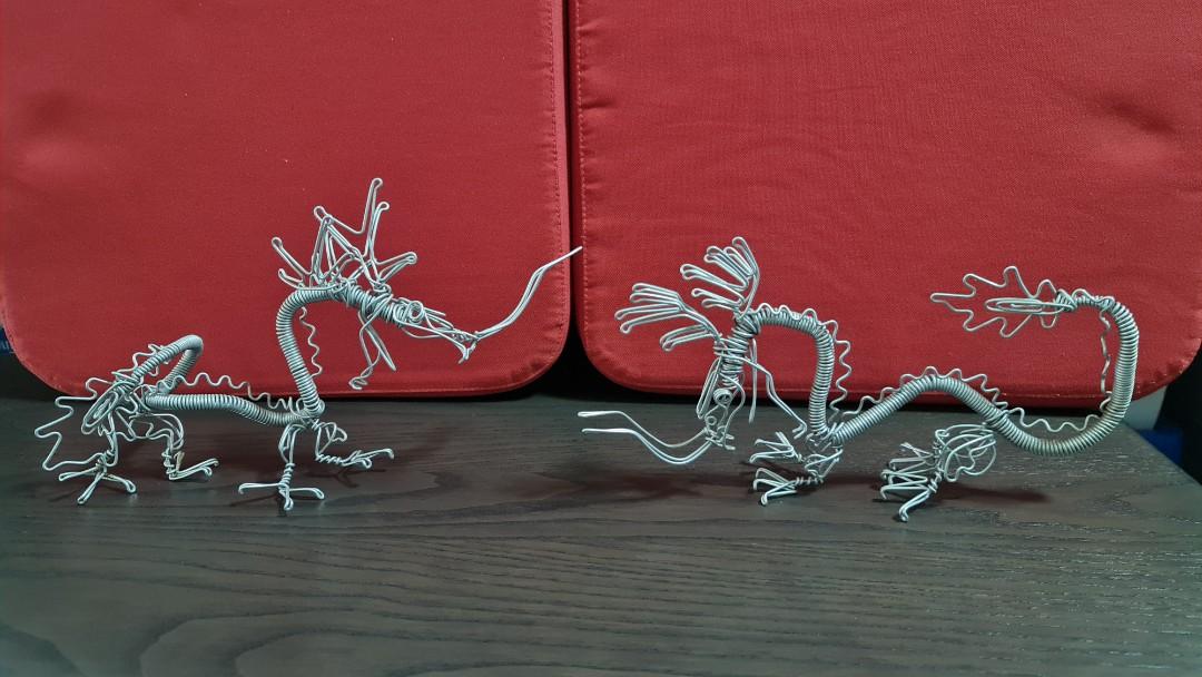 3D Dragon Wire Pose-able Figure Figurine Sculpture Display, Hobbies ...