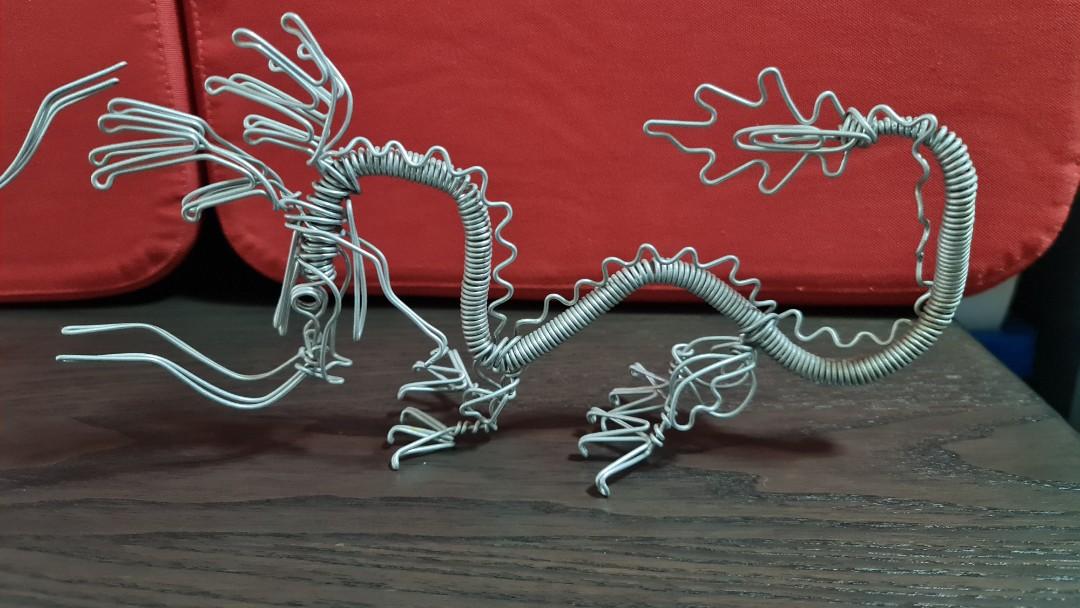 3D Dragon Wire Pose-able Figure Figurine Sculpture Display, Hobbies ...
