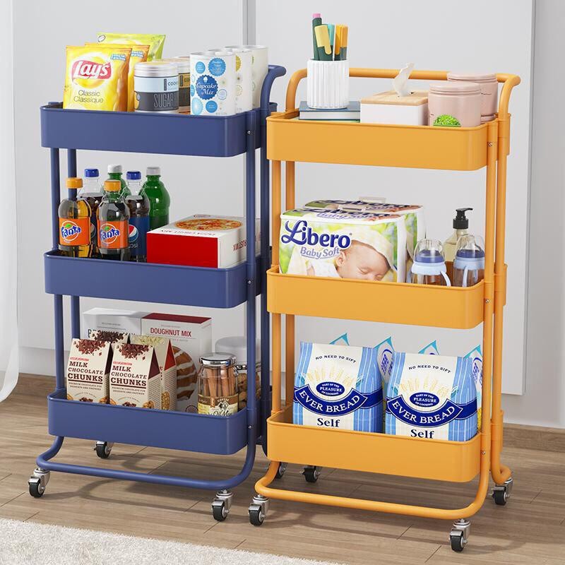6 COLOR -Multi-Purpose Storage Push Cart Trolley Organizer Cart Kitchen ...