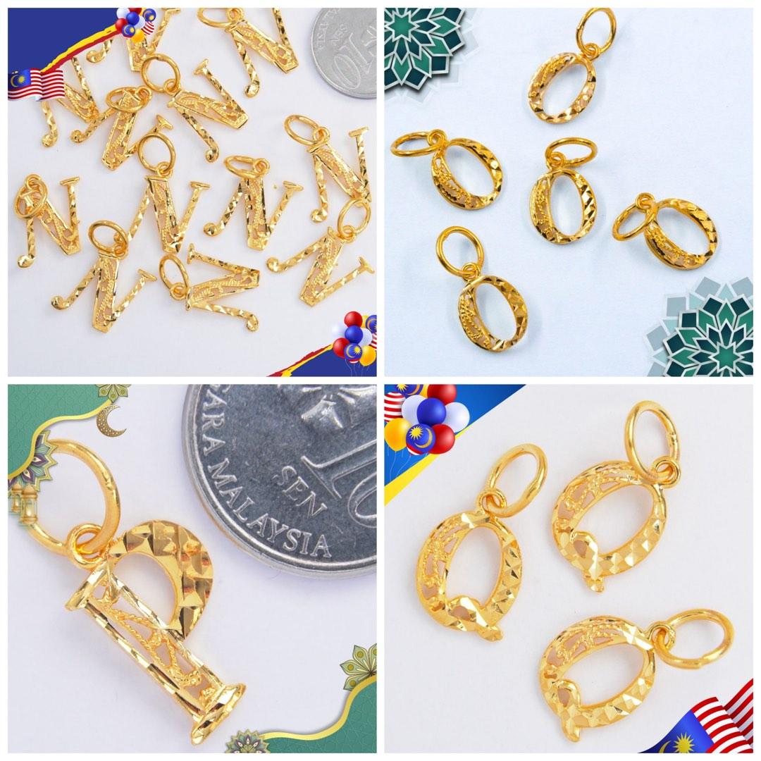 916 Gold Pandent Alphabet, Women's Fashion, Jewelry & Organisers, Body ...
